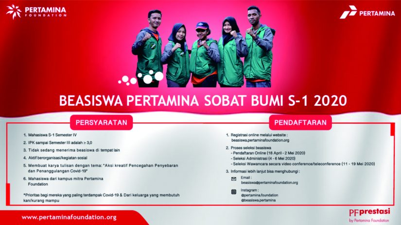 Beasiswa Pertamina Sobat Bumi – Direktorat Kemahasiswaan