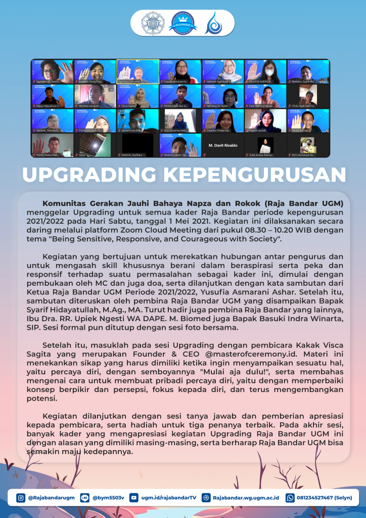 Upgrading Kepengurusan Raja Bandar UGM – Direktorat Kemahasiswaan