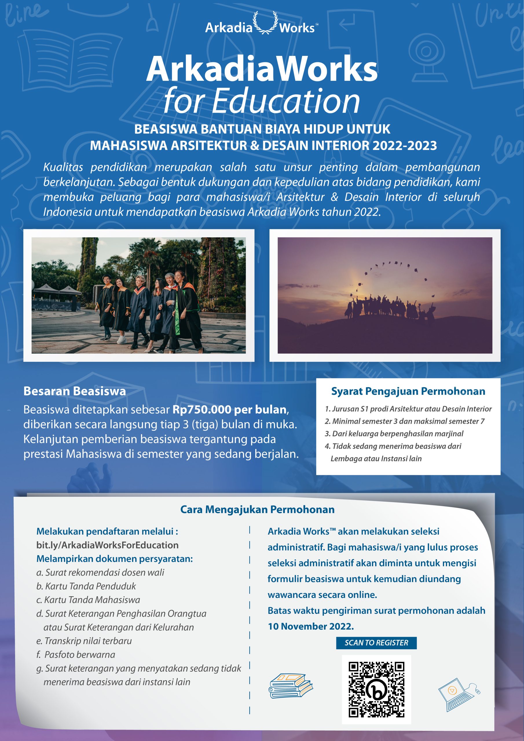 PEMBUKAAN PENDAFTARAN BEASISWA ARKADIA WORKS FOR EDUCATION – Direktorat ...